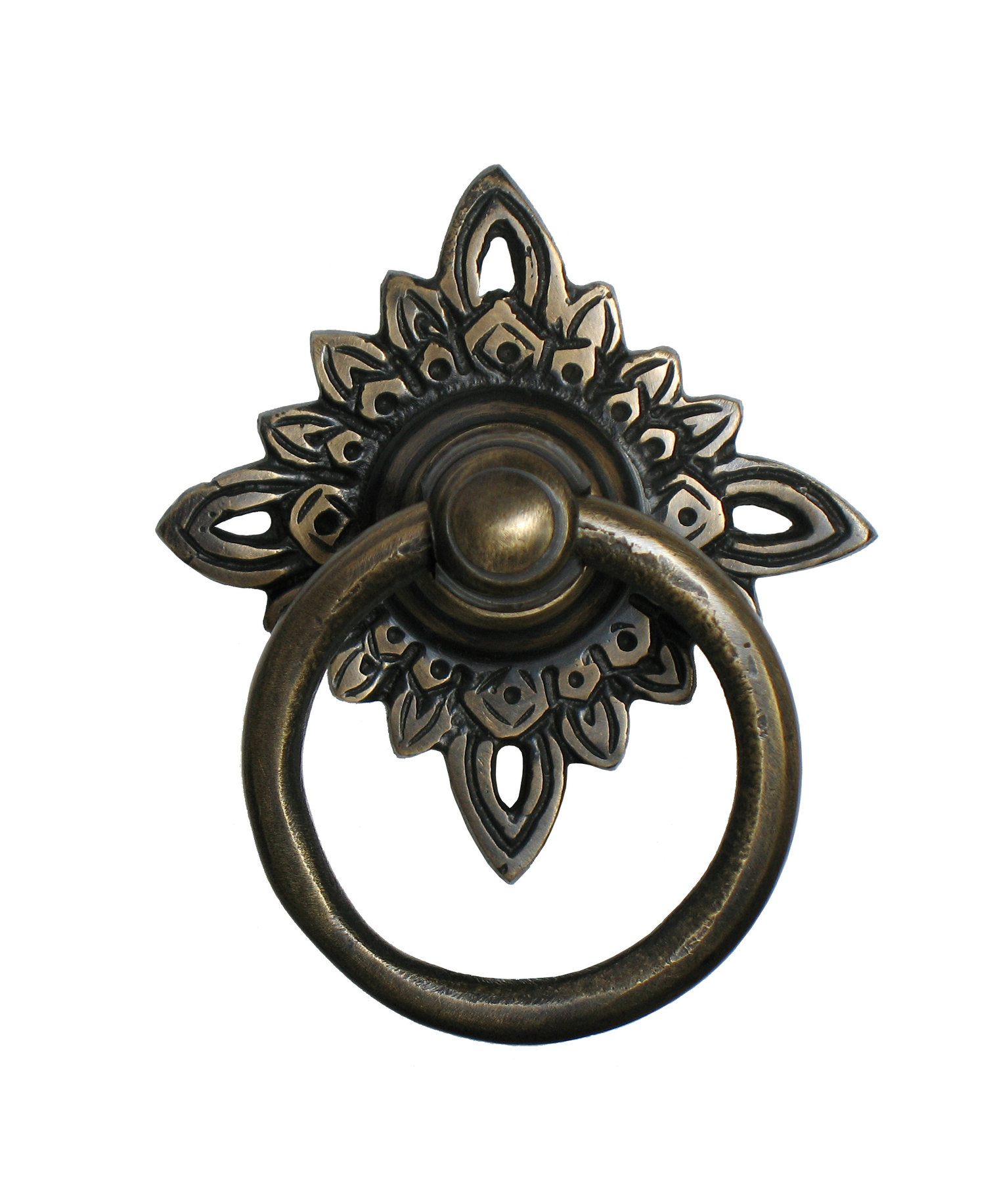 Ring Pull With Carved Filigree Star Backplate, Small, Small ...