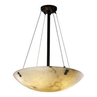 24-inch Pendant Bowl - PAIR SQUARE FINIALS - Transitional - Pendant ...