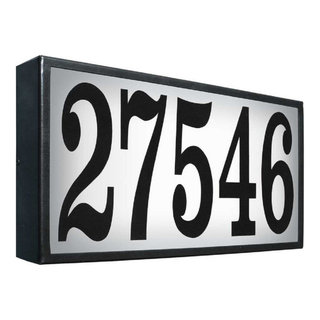 Serrano, Xtra Large Lighted Address Plaque With Led Lights, Black Frame ...