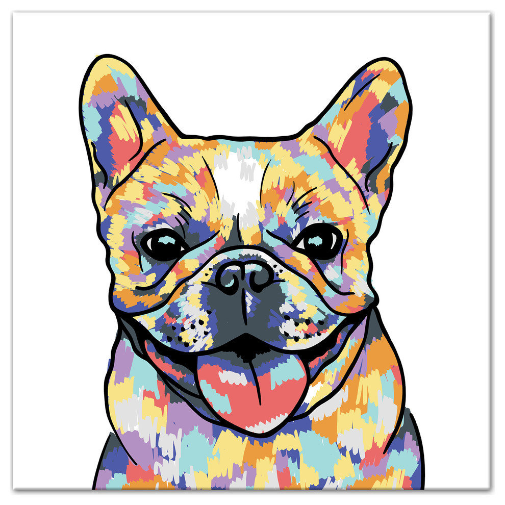 Watercolor Frenchie Wall Art, 24x24 - Contemporary - Prints And Posters ...