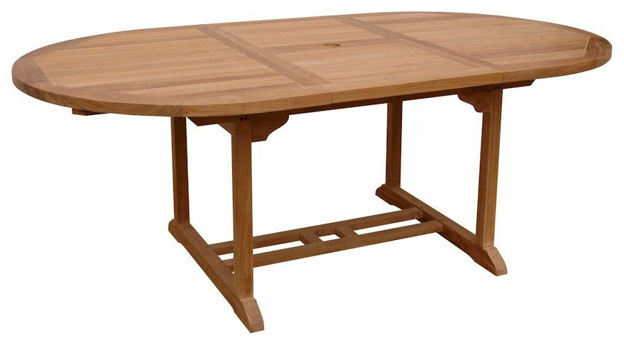 Bahama 71" Oval Extension Table Extra Thick Wood, 71" - Contemporary ...