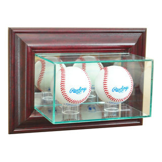 Wall Mounted Double Baseball Display Case - Traditional - Display And ...