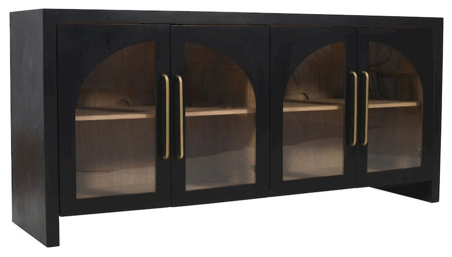 Archimedes 70 Curved Arch Four Door Sideboard Storage Cabinet ...
