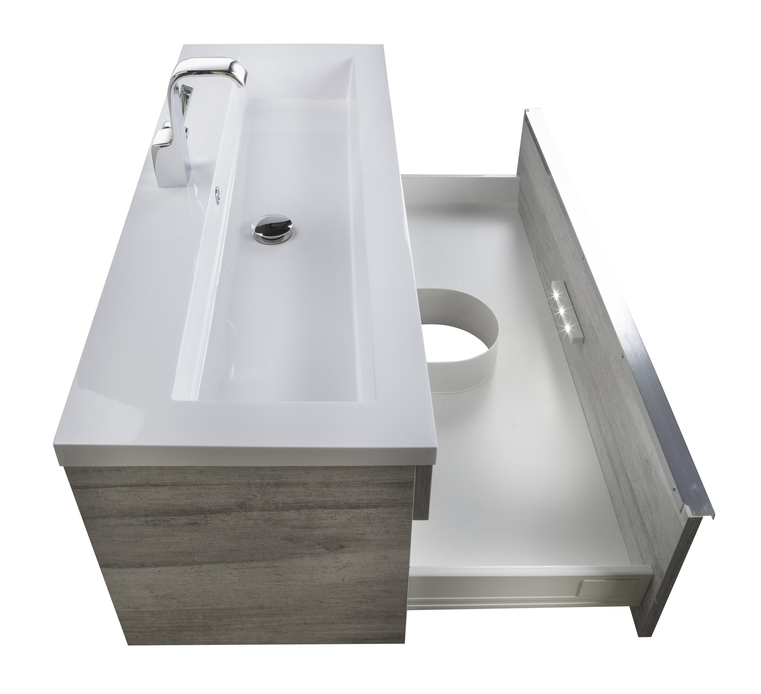 Trough Collection 42" Wall Mount Modern Bathroom Vanity, 42 ...