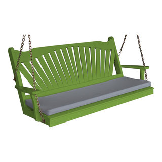 Pine Fanback Porch Swing, 6 Foot - Transitional - Porch Swings - by ...