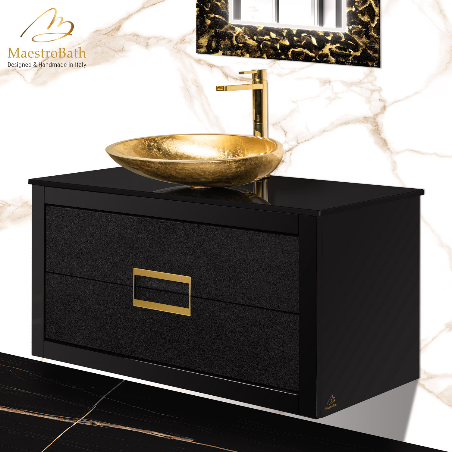 Danya Leather Vanity, 40" - Contemporary - Bathroom Vanities And Sink ...