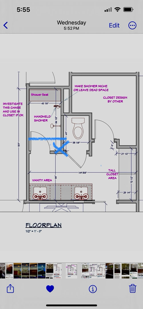 small water closet or wall
