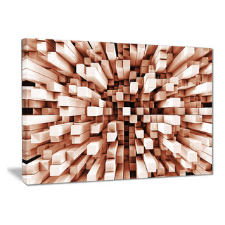 "Reflective Checkered Cube" Contemporary Art Print, 40"x30 ...