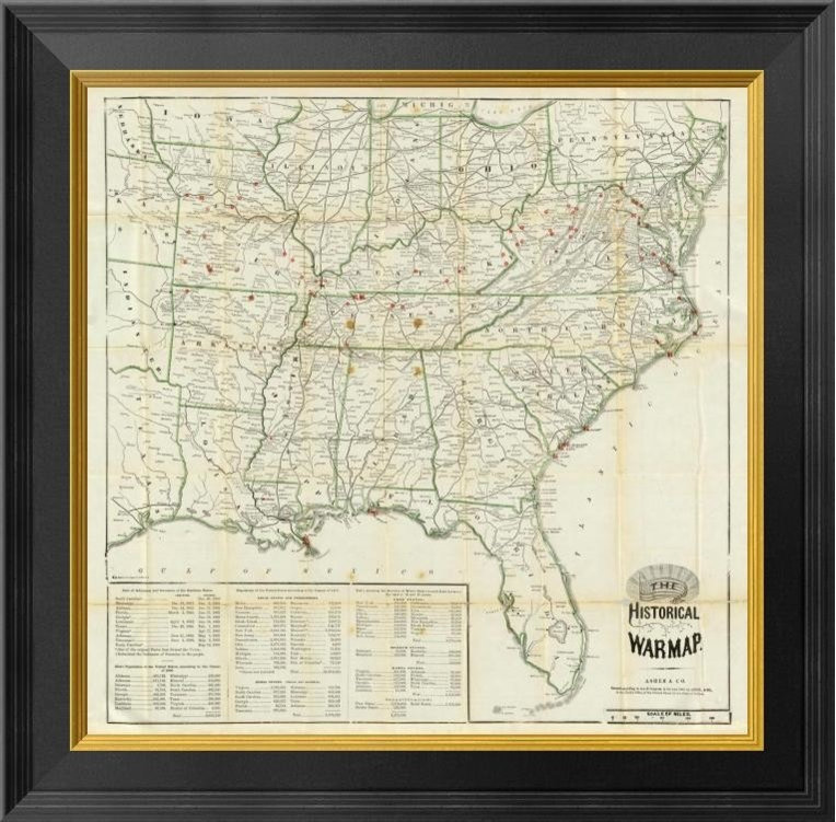 "The United States Historical War Map, 1862" by Asher and Company ...