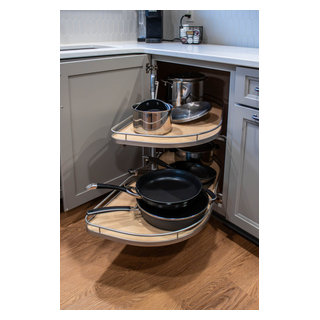 Two-Tone Neutral Kitchen with Quartz Countertop and Soho Picket ...