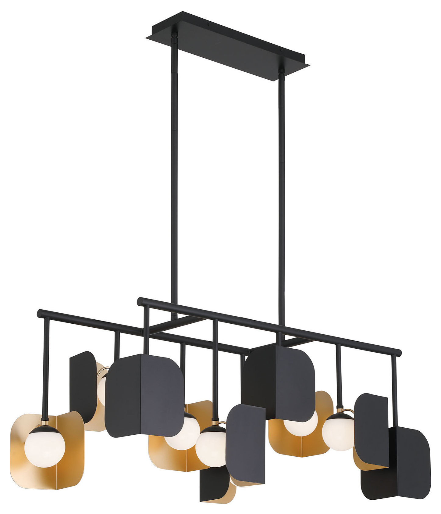 Cornice 10L 45" Gold-Black White Chandelier - Contemporary - Kitchen ...