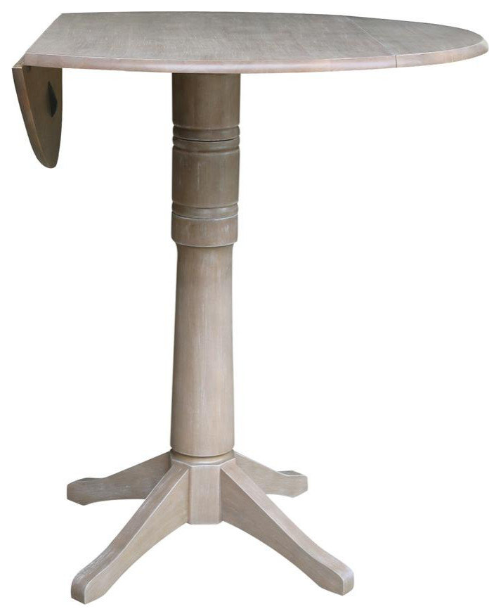 Round Dual Drop Leaf Pedestal Table - French Country - Indoor Pub And ...