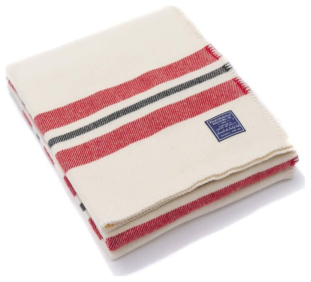 Cabin Wool Throw, Bone White/Red - Contemporary - Throws - by Sportique ...
