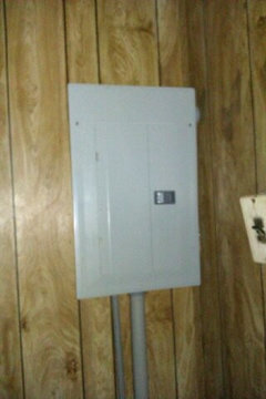 exposed fuse box attached to my living room wall