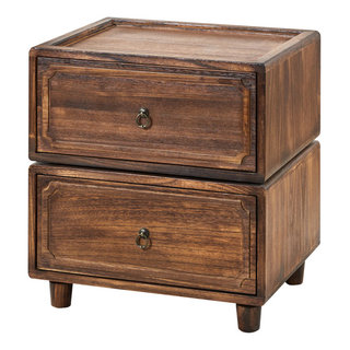 Trasitional Style Two-Drawer Modular Nightstand - Rustic - Nightstands ...