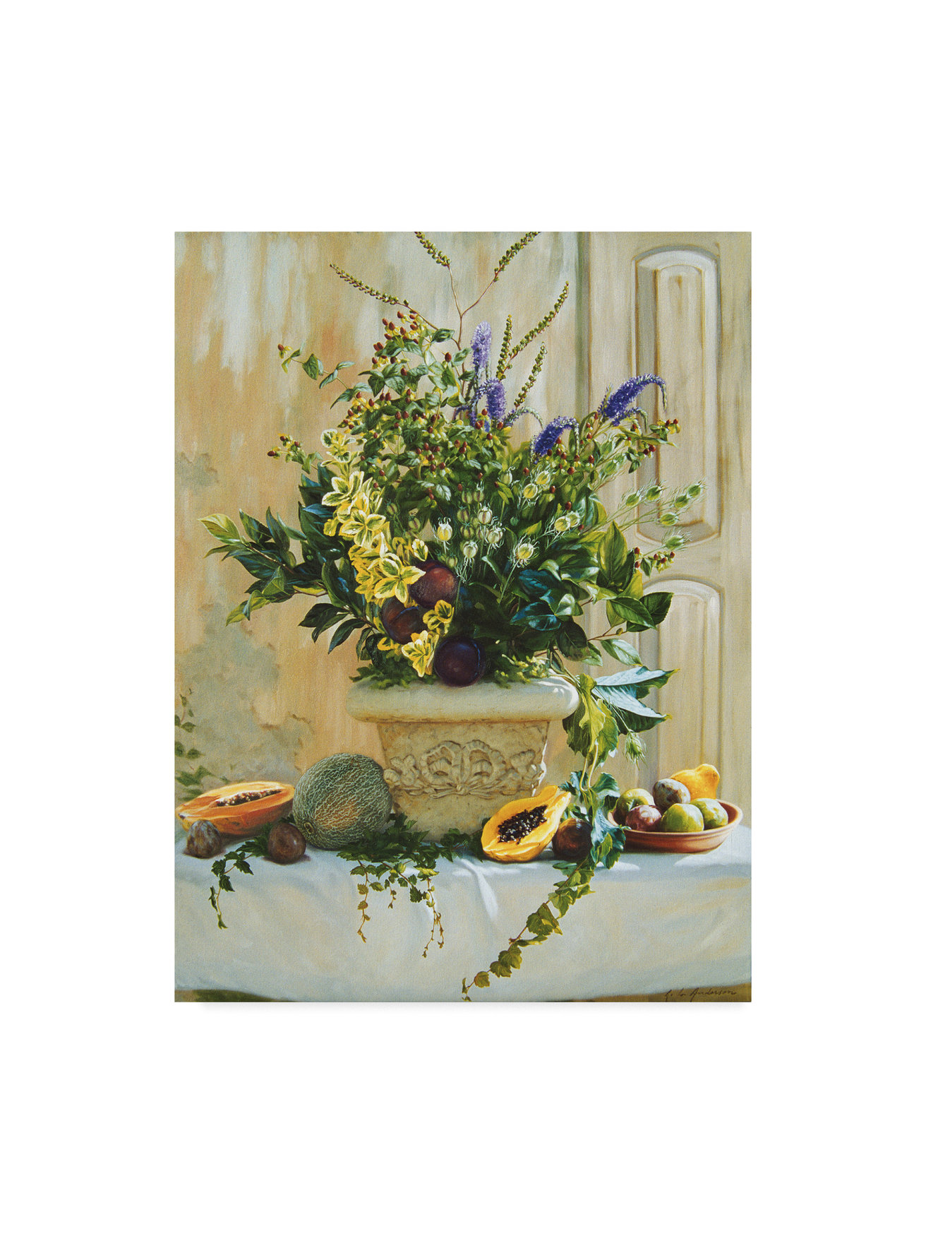 Robin Anderson 'Green Floral' Canvas Art, 19"x14" - Farmhouse - Prints ...