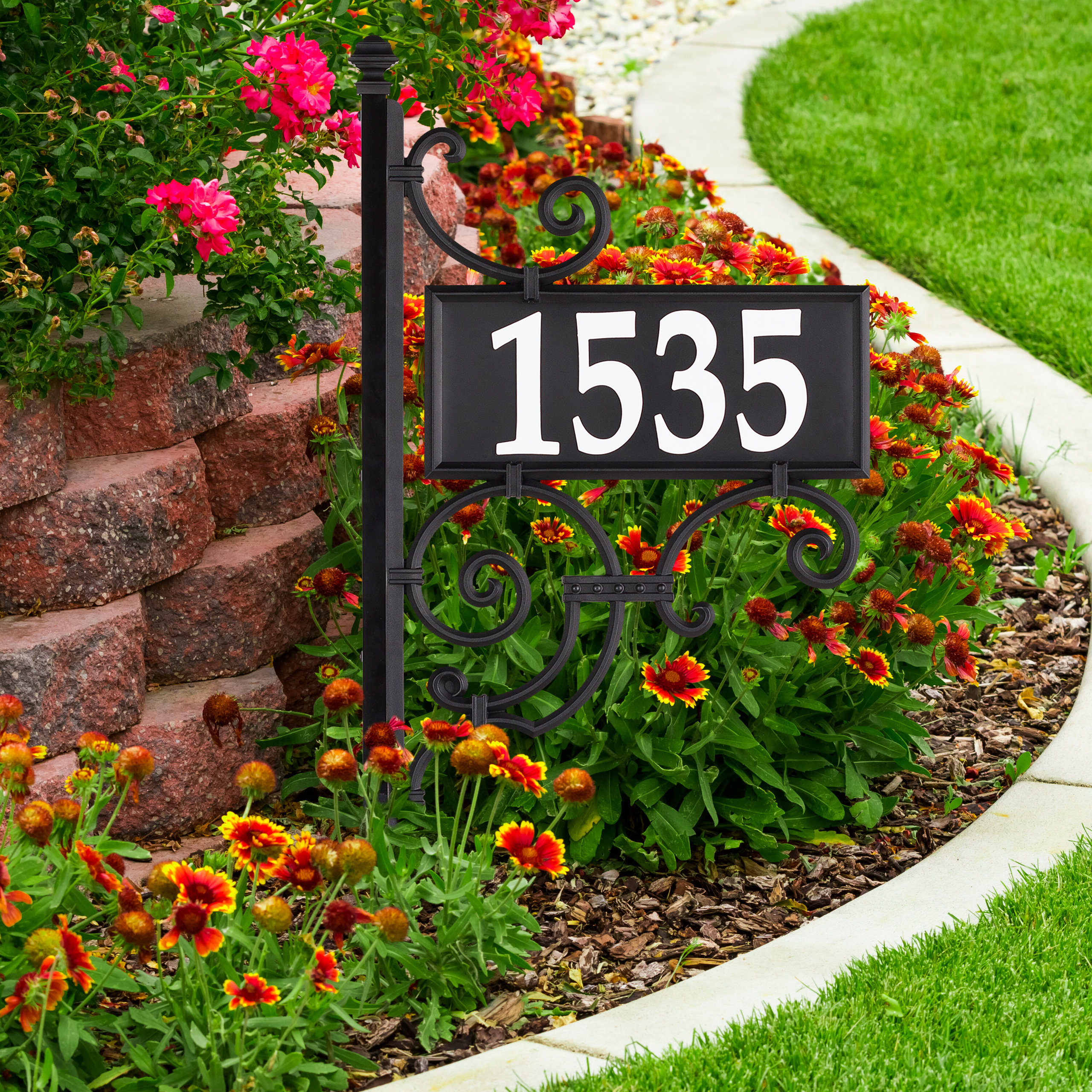 Nite Bright Ironwork Reflective Address Post Sign - Traditional ...