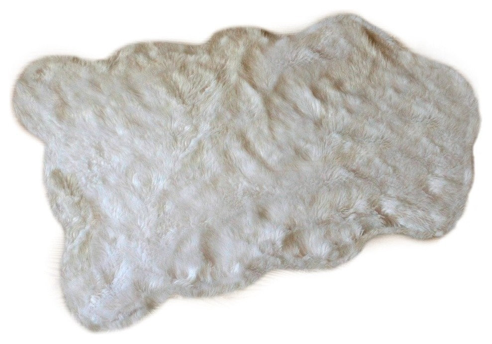 Fancy Faux Fur Sheepskin Accent Rug, 5'x6' - Contemporary - Area Rugs ...
