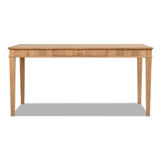 Dumont 1-Drawer Fluted Home Office Writing Desk, Natural Blonde ...
