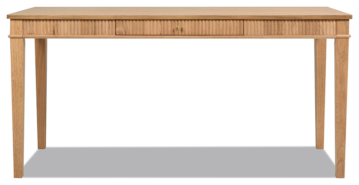 Dumont 1-Drawer Fluted Home Office Writing Desk, Natural Blonde ...
