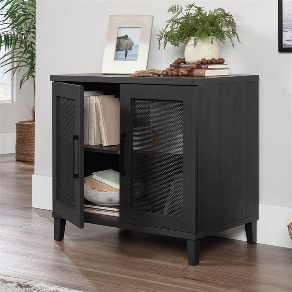 Pemberly Row Contemporary Engineered Wood Library Base in Raven Oak ...