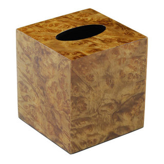 Walnut Burl Inlay Lacquer Tissue Box - Contemporary - Tissue Box ...