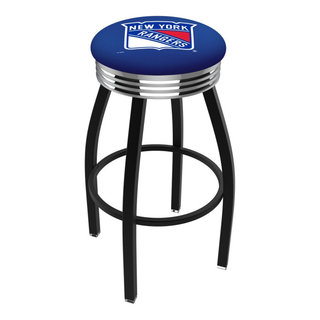 Holland L8B3C New York Rangers 25" Swivel Counter Stool - Black/Chrome ...