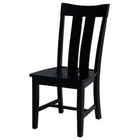 Ava Solid Wood Dining Chairs - Set of 2 in Black - Transitional ...