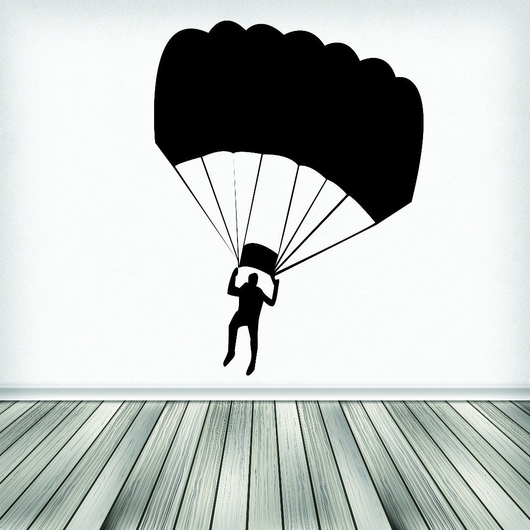Decal, Parachute Jumping Man Sky Diving, 20x30", 20X30 - Contemporary ...