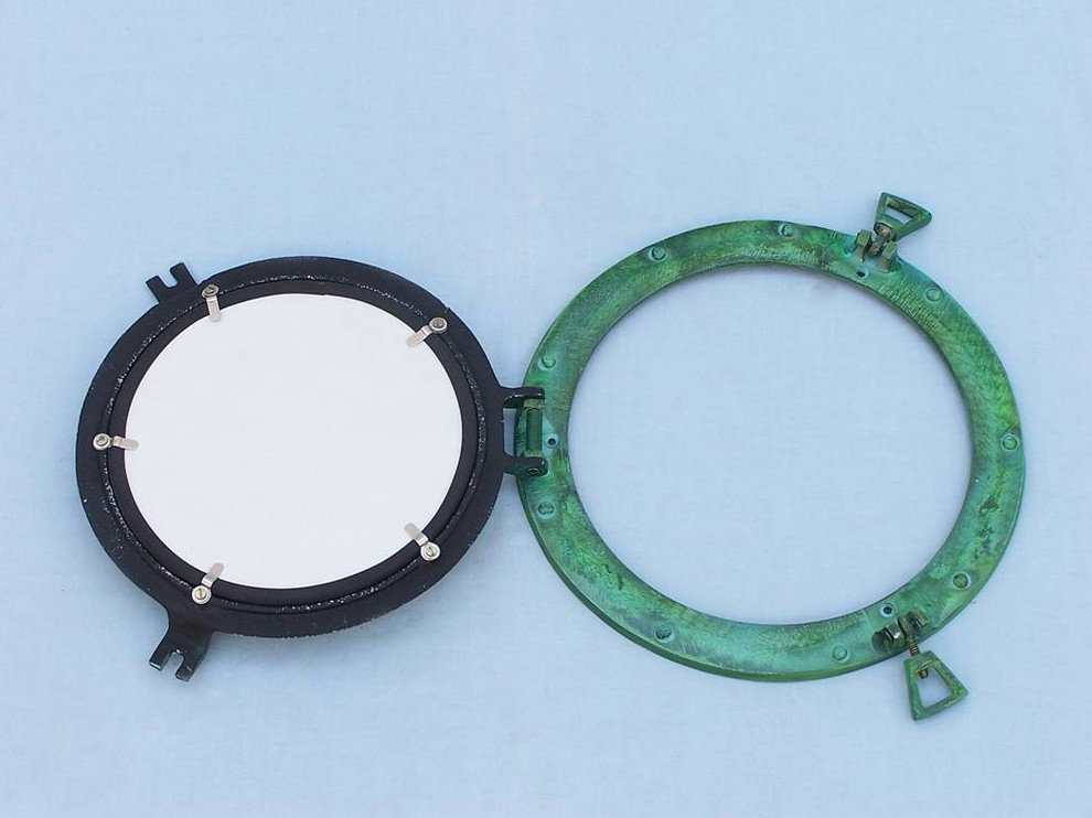 Shipwrecked Decorative Ship Porthole Mirror, 12" - Modern - Wall ...