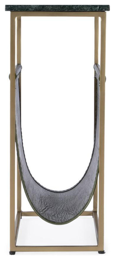 Company Edie 17.5 in. W Rectangular Marble & Leather Magazine Side ...