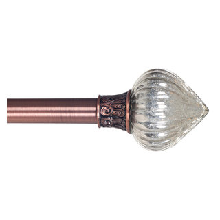 Lavish Home Victorian Heirloom Curtain Rod 3/4 inch, Copper ...