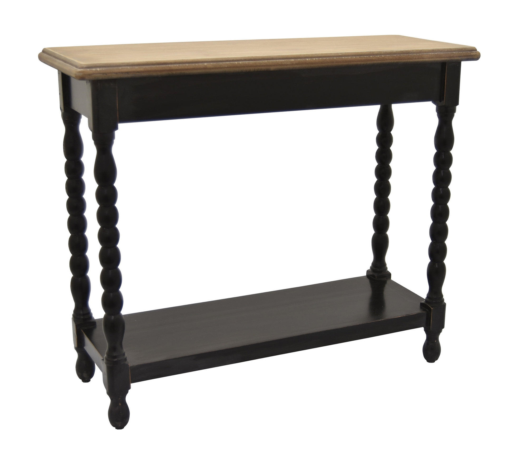 Plutus Brands Wood Console Table, Black Wood - Traditional - Console ...