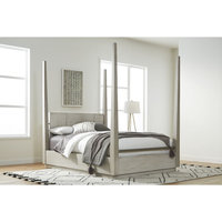Modus Destination California-King Poster Bed in Cotton Grey, Cal King ...