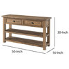 Farmhouse Console Table, Pinewood Top With 2 Storage Drawers ...