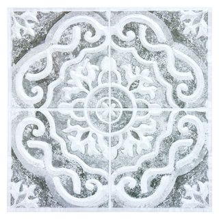 Ada Grey Embossed Peel & Stick Backsplash Tiles, Swatch - Contemporary ...