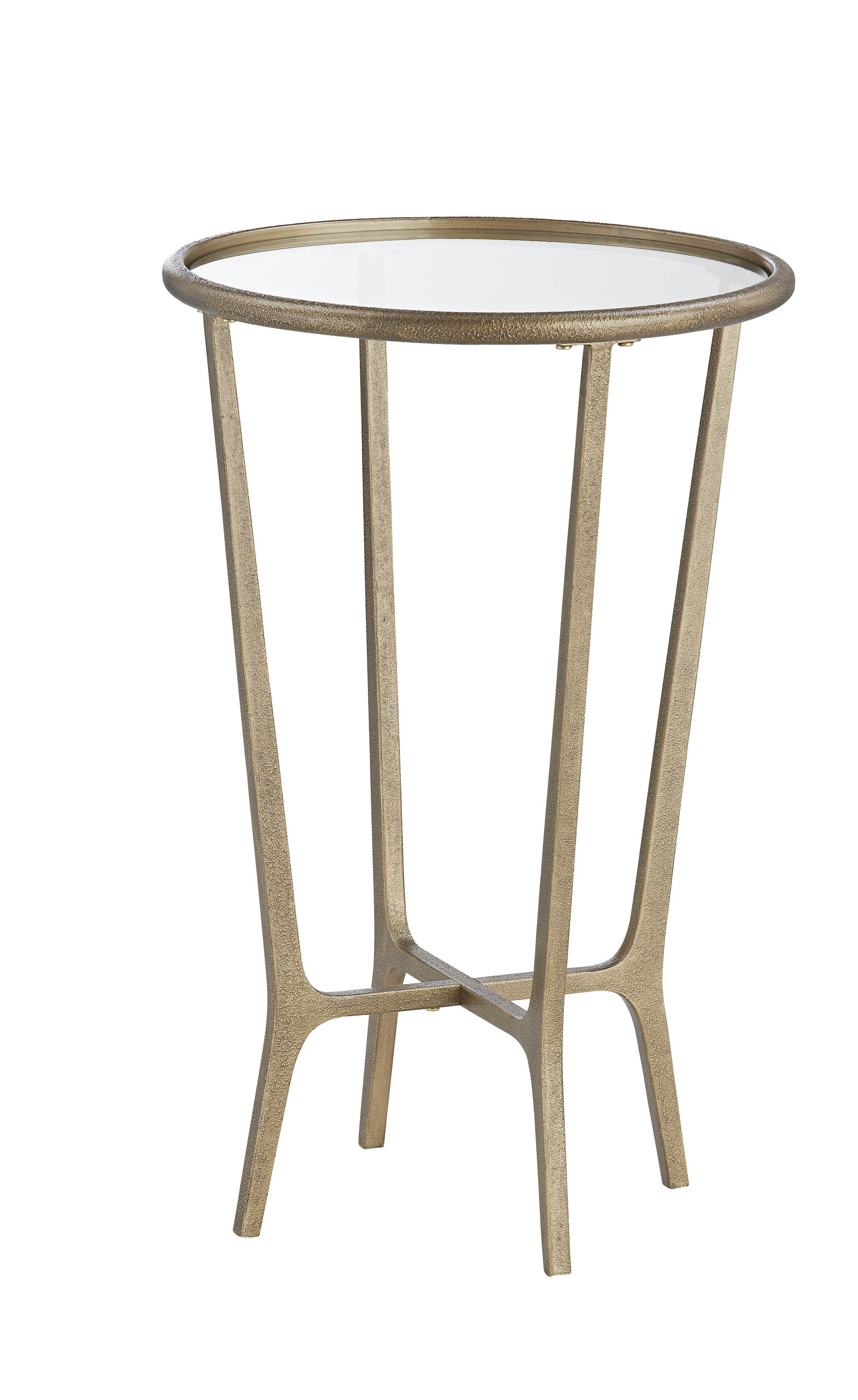 Danielle Metal End Table, Antiqued Gold, W26.5*D26.5*H17 - Contemporary ...