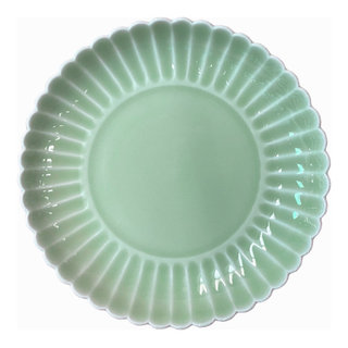 Chinese Museum Celadon Green Wave Edge Porcelain Charger Plate Hws1502 ...