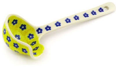 Polish Pottery 7" Stoneware Ladle Hand-Decorated Design - Mediterranean ...