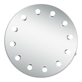 Pemberly Row 28" x 28" LED Bathroom Mirror in Silver Powder Coating ...