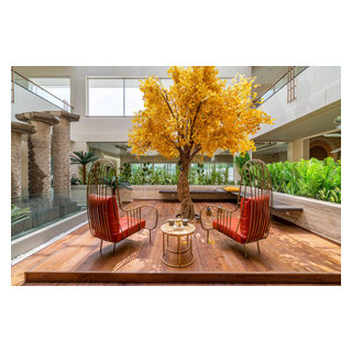 Central double-heighted courtyard. - Contemporary - Patio - Ahmedabad ...