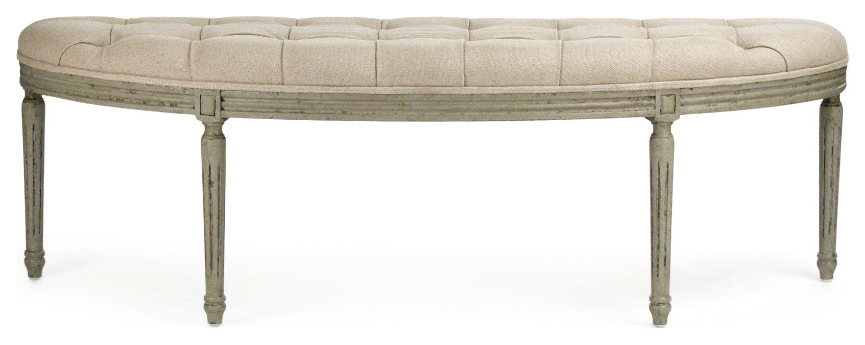 Louis Curve Bench - French Country - Upholstered Benches - by Hudson ...