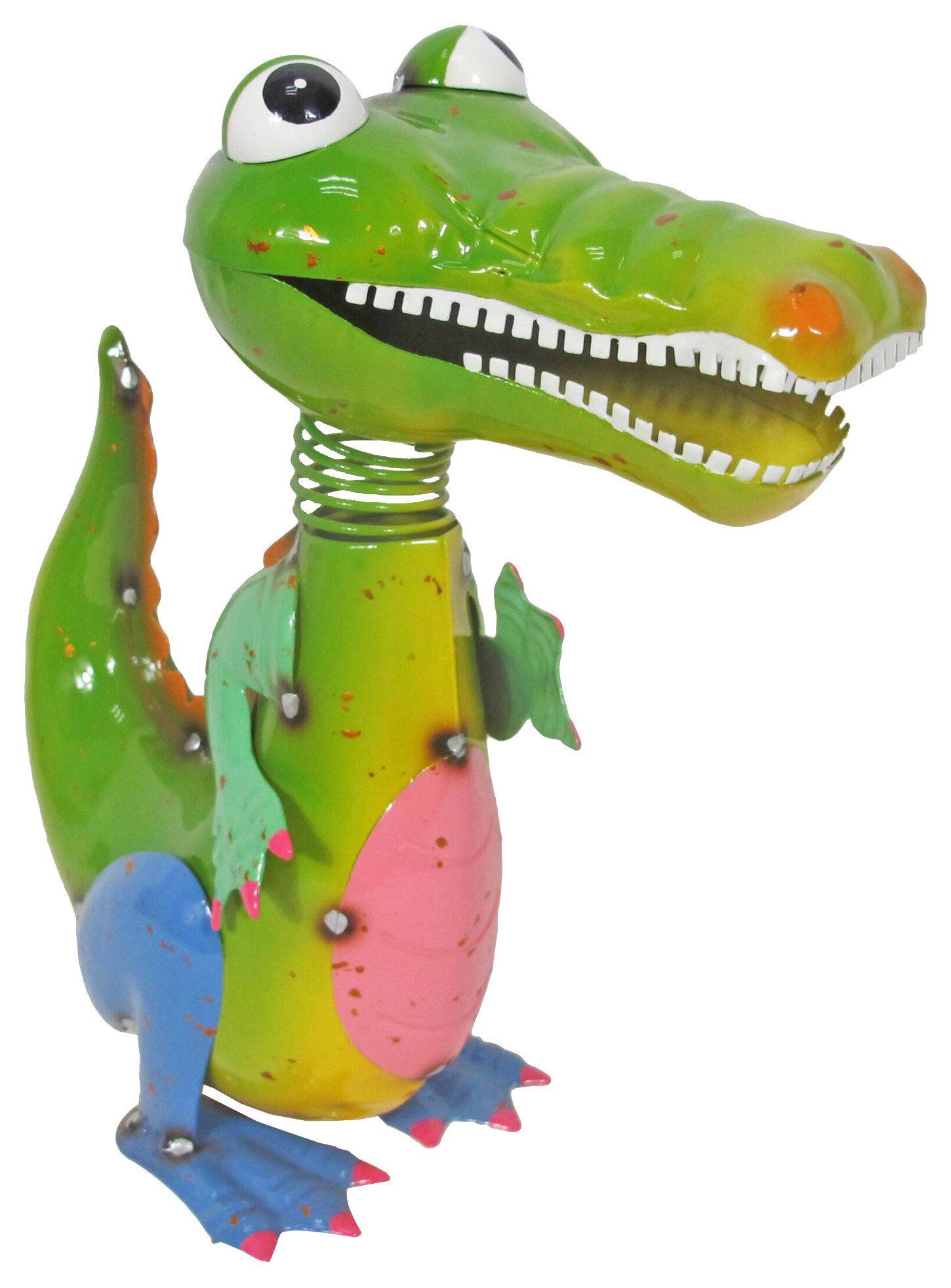 Light Green Metal Alligator Garden Decor Statue Indoor Home Decoration ...