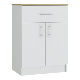 Barbados Pantry Cabinet-White/Light Oak - Transitional - Pantry ...