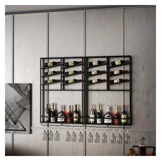 Black Wall Mounted Wine Rack - Other - by Mahu interiors | Houzz