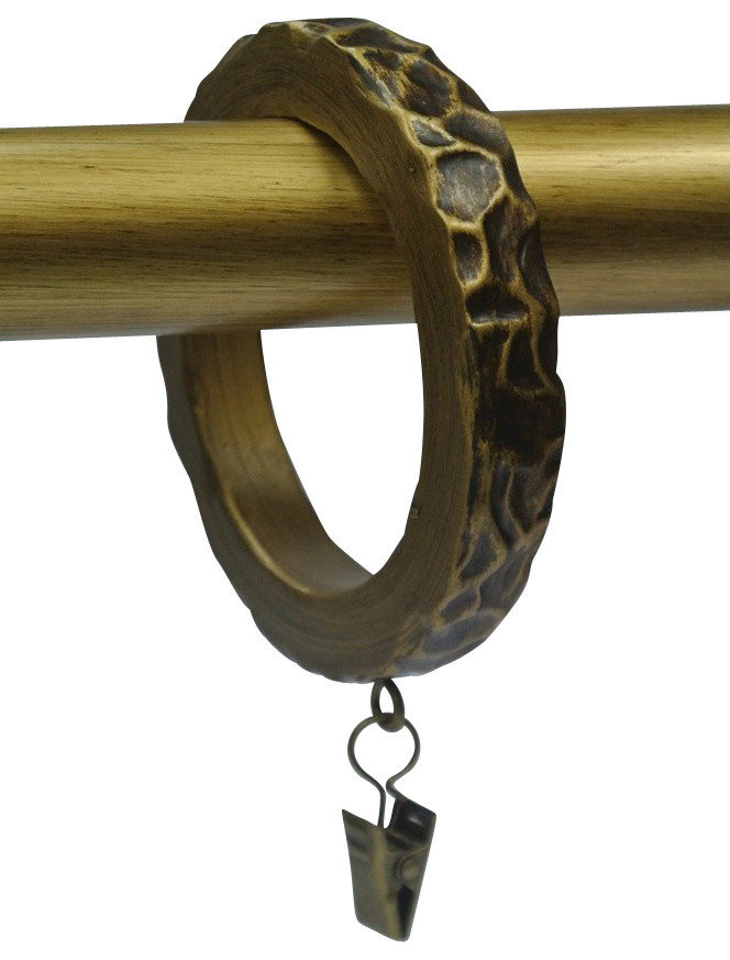 2 1/2" Large Hammered Designer Curtain Rings, Set of 8 - Transitional ...