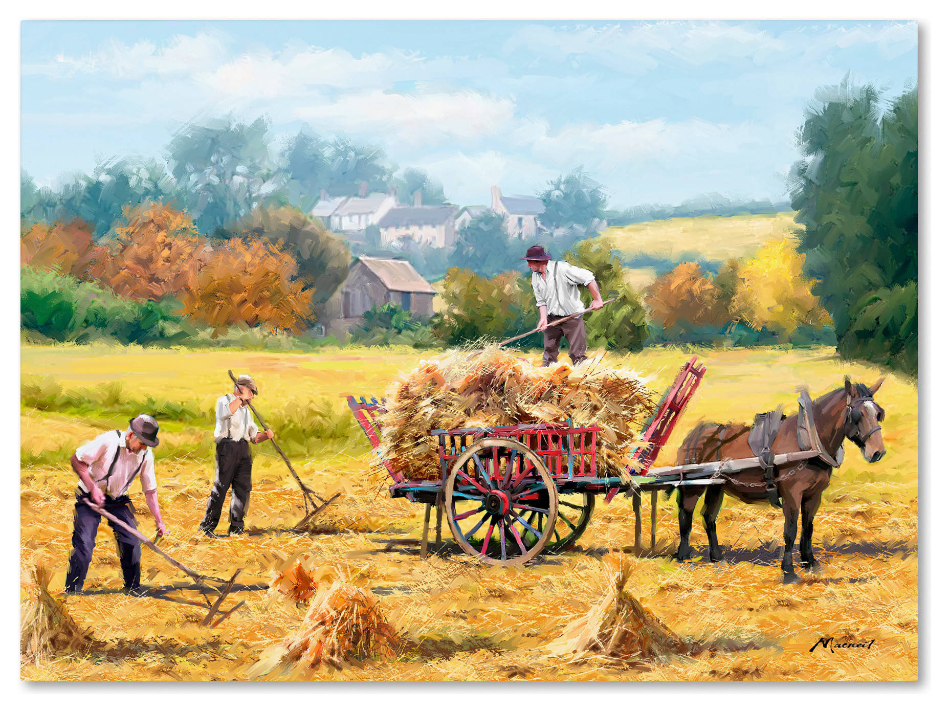 The Macneil Studio 'Hay Making' Canvas Art, 19"x14" - Farmhouse ...