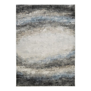 Modern Accent Rug in Blue with Nebula Supernova Design, 9'8"x7'9 ...
