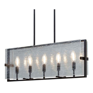 FusionOptic, 5-Light Island Chandelier - Transitional - Kitchen Island ...