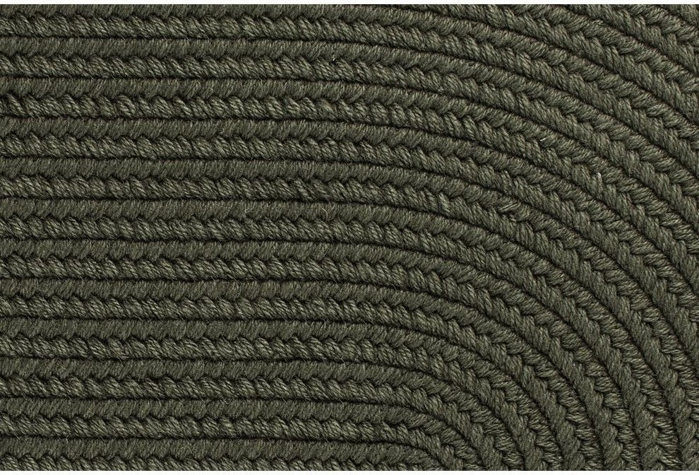 Solid Wool Rug, Dark Sage, 8' Round, 8' Round - Farmhouse - Area Rugs ...